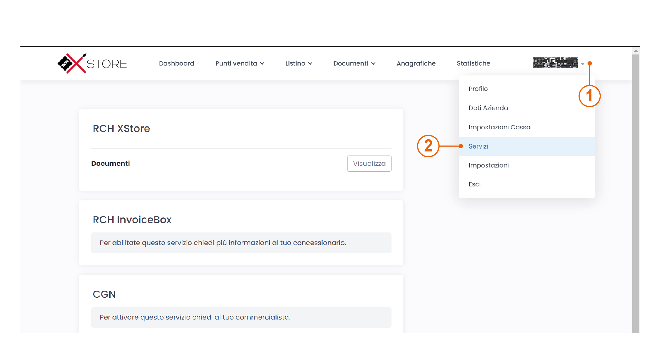Attivazione servizio RCH InvoiceBox - RCH Support