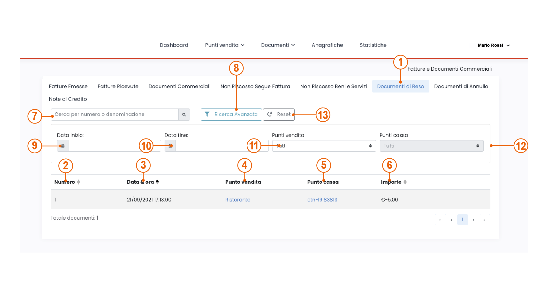 Documenti di reso - RCH Support
