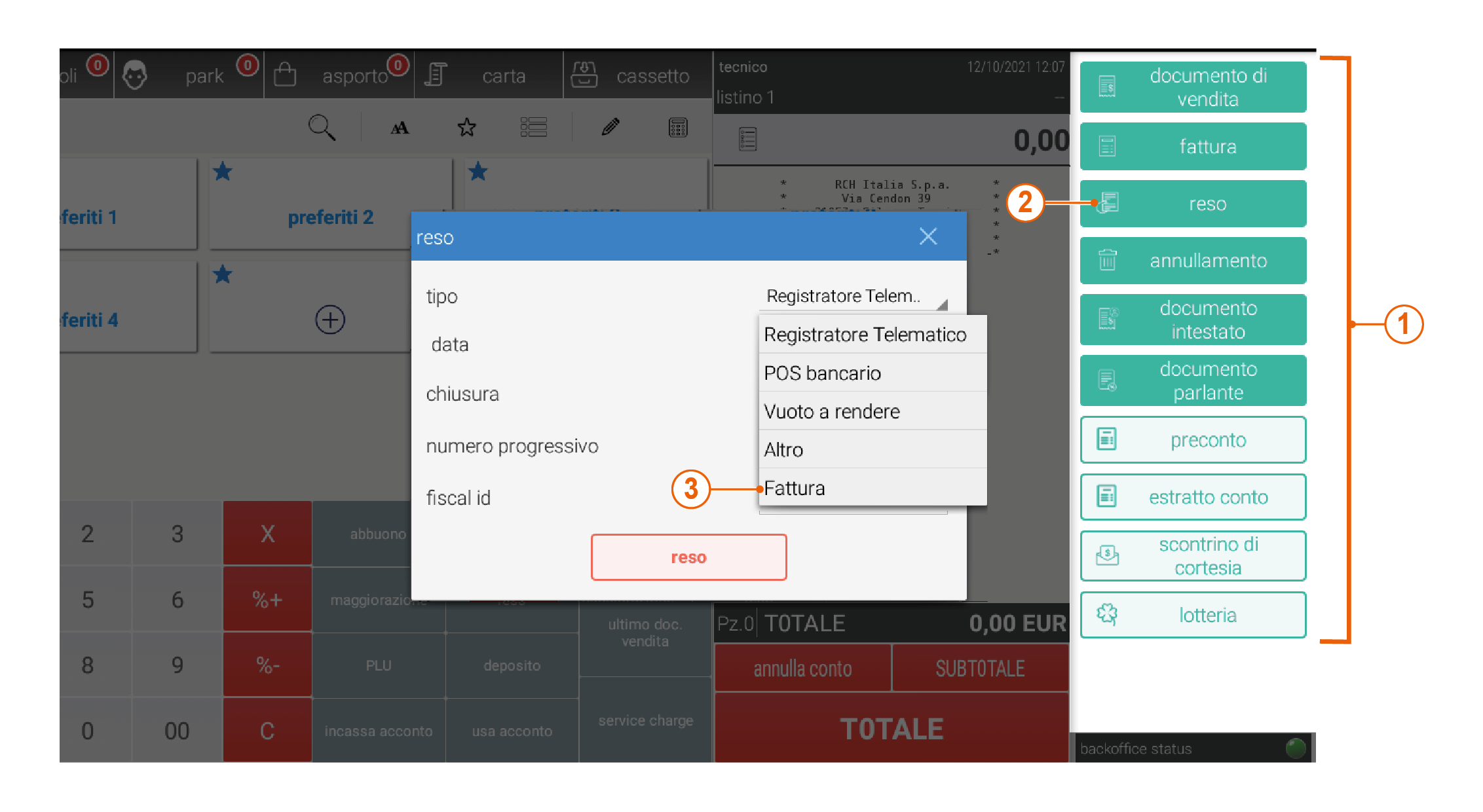 Reso parziale e nota di credito tramite A-Touch System - RCH Support