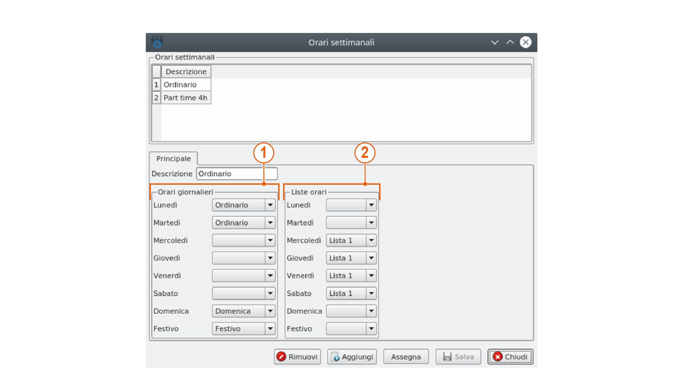 Orari settimanali - RCH Support
